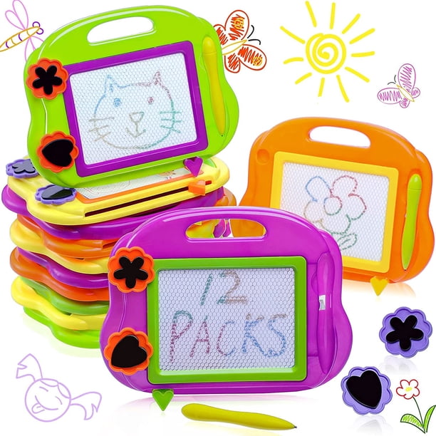 12 Pieces Mini Magnetic Drawing Doodle Board Toys for Kids Travel Size ...