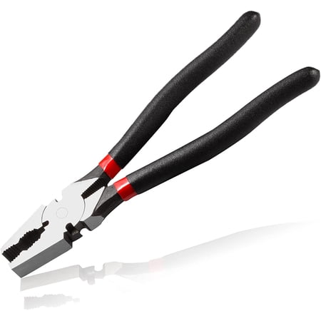 YDJKET 10 Inch Fence Pliers - Square Nose Pliers with 3 Wire Cutters ...