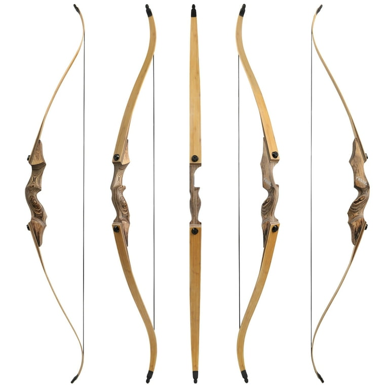 Bamboo Fiberglass Limb Recurve Bow 60" Takedown Recurve Bow 20-60 Lbs ...