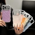 Bling Glitter Diamond Wavy Edge Shell Phone Case for iPhone (Orange ...