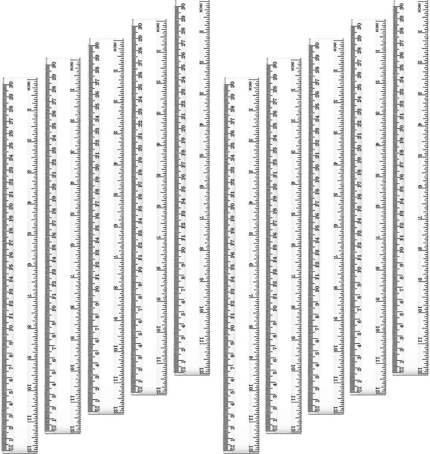 20 reglas de plástico de 12 pulgadas, regla recta, reglas de oficina ...