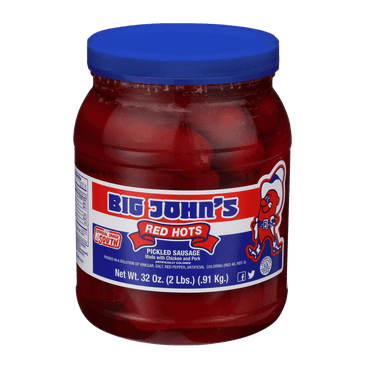 Hannah's Delicious Red Hot Pickled Sausages, Ready to Eat, 32 oz Jar ...