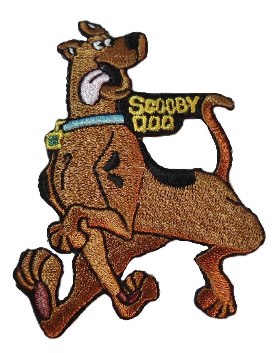 Scooby-Doo Smiling & Running Figure with Name Logo 3" Tall Embroidered ...