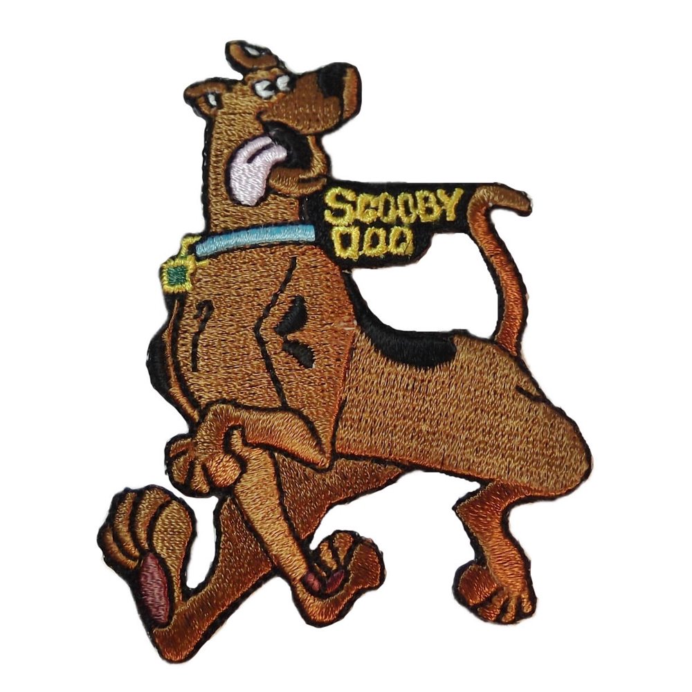 Scooby-Doo Smiling & Running Figure with Name Logo 3" Tall Embroidered ...