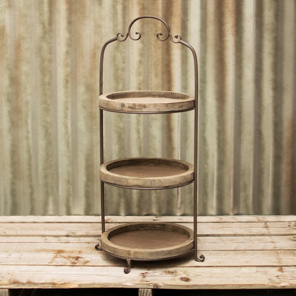 Cake & Candy Displays Round Serving Tray Three Tier w/ Stand 30 in ...