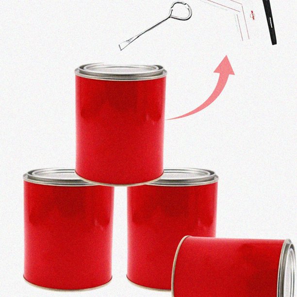 RedArt Quart Paint Cans: Unlined Metal Storage with Lids, Free Opener ...