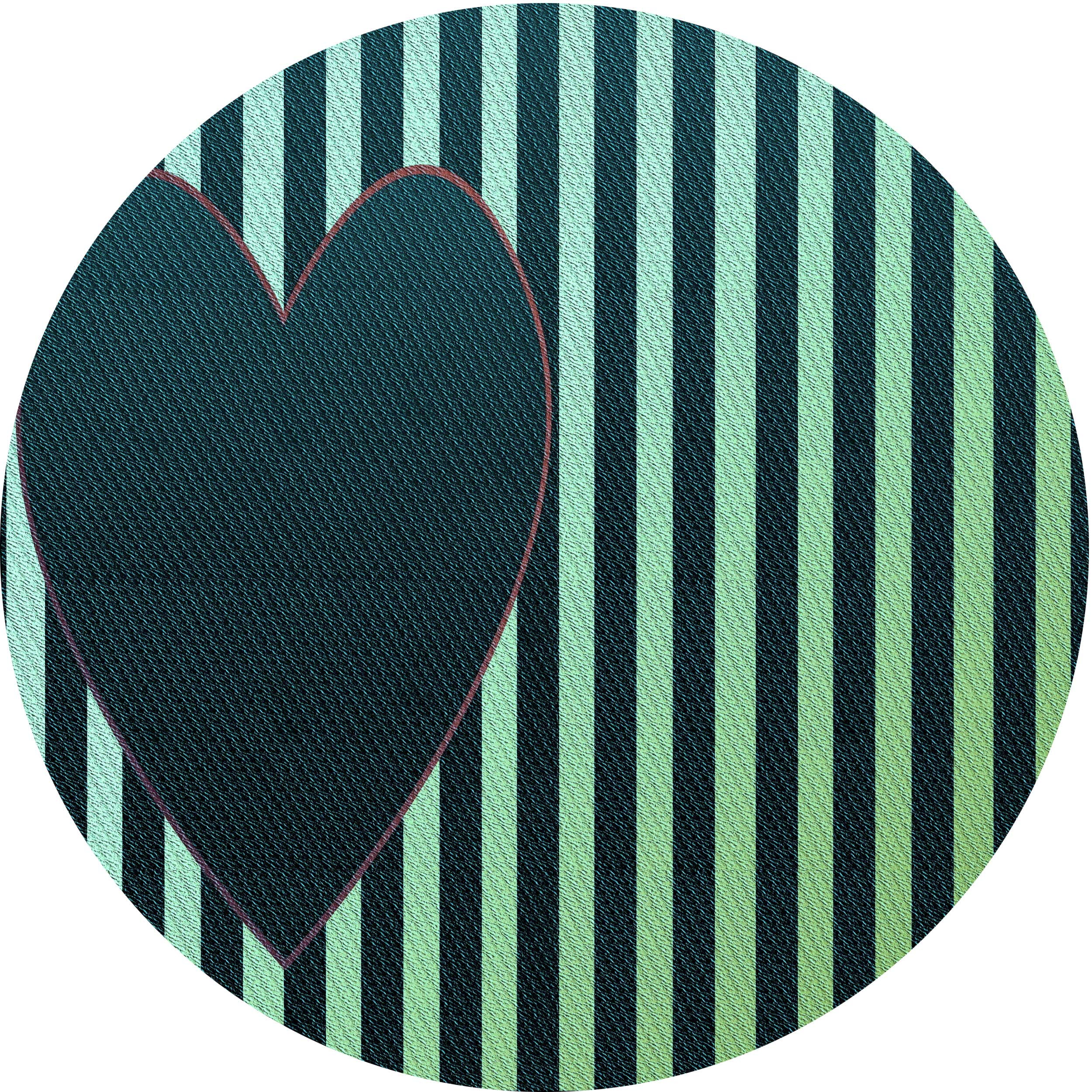 Ahgly Company Indoor Round Patterned Mint Green Area Rugs, 3' Round ...