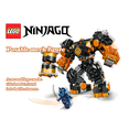 LEGO NINJAGO 71806 Cole's Elemental Earth Mech - 235 Pieces ...