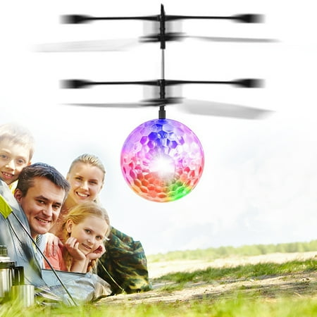 Infrared Induction Flying Flash Disco Colorful LED Ball Helicopter ...