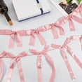2Pcs Pink Garland Ribbon Banner Pearl Pink Cloth Pre-Strung Tie ...
