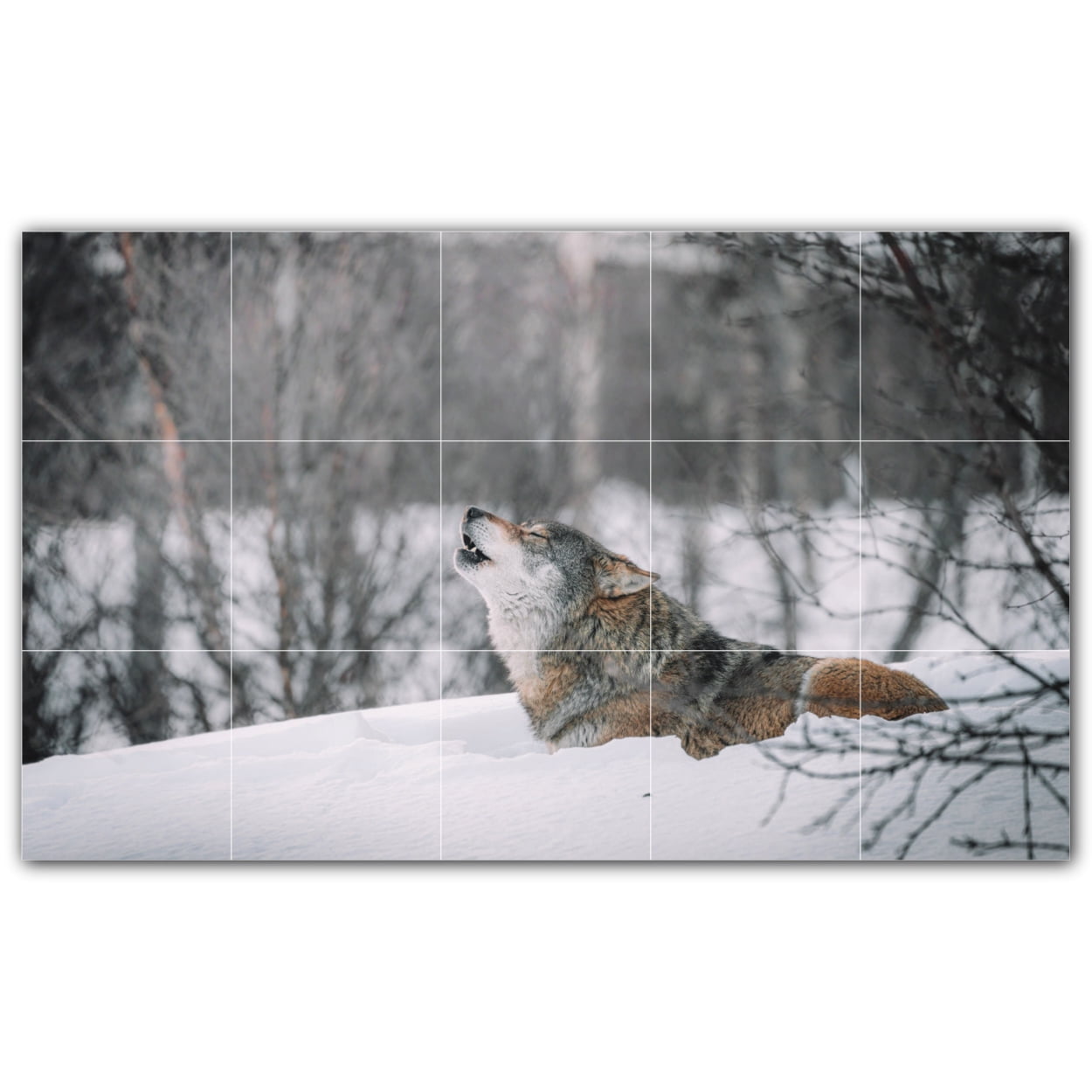 Picture-Tiles.com: Wolf Ceramic Tile Wall Mural WAL501231-53XL. 60"W x ...