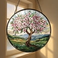 Cherry Blossom Round Suncatcher – Stained Glass Style Spring Window ...