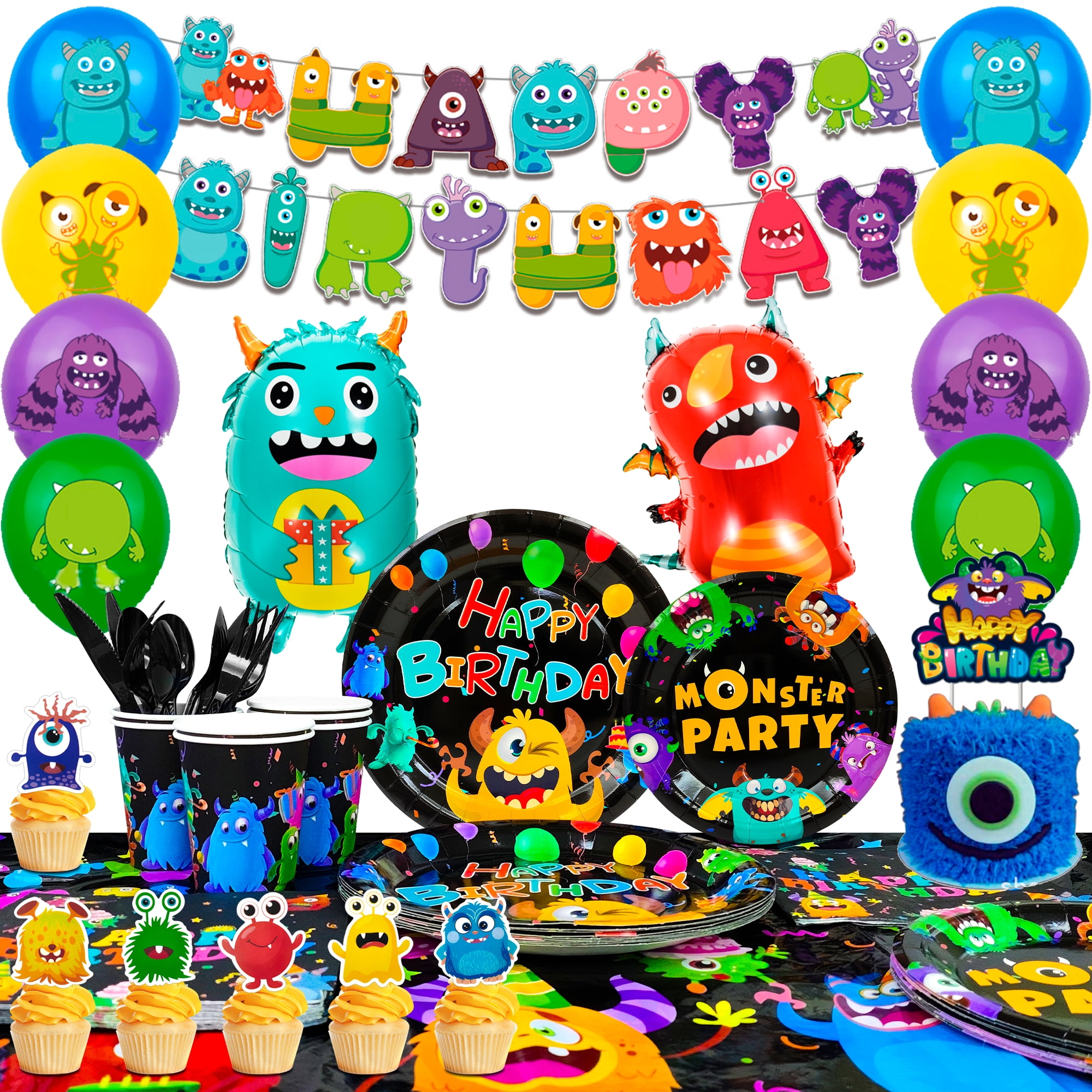 Click here for Elifjoydeco Monster Party Supplies  113 Pcs Colorf... prices