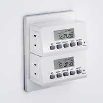 BN-LINK 7 Day Heavy Duty Digital Programmable Dual Outlet Timer - 2 ...