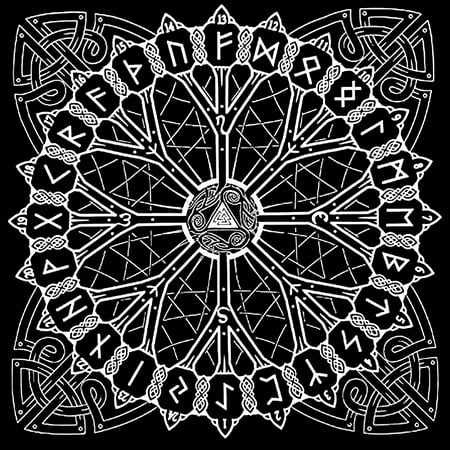 Tarot Tablecloth, 50x50cm Tarot Divination Tablecloth Viking Rune Rune ...