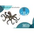 Swimming Octopus Wall Hooks for Hanging Rustic Decorative Hooks with 6 arms Antique Look by The ...