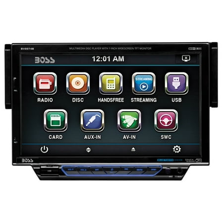 Boss Audio BV8974B Single-DIN DVD/CD Receiver with 7" Digital TFT ...