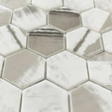 The Tile Life Eterna Hex Alaia Glass Mosaic Floor & Wall Tile, 4 x 4 in ...