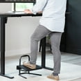 VIVO Black Ergonomic Height Adjustable Standing Foot Rest Relief ...