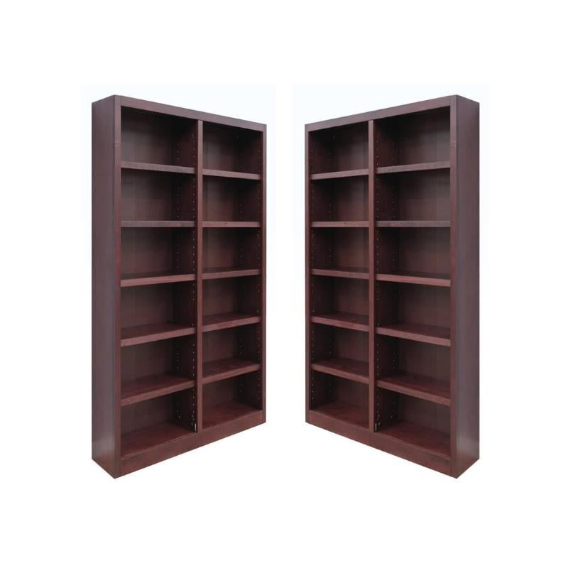 Home Square 2 Piece Tall 12-shelf Double Wide Wood Bookcase Set in ...