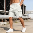 Admvng Cargo Shorts for Men Elastic Waist Solid Summer Casual Big ...