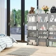 "BIGLUFU 8-Tier Shoe Rack Organizer, Black Plastic Shoe Storage Cabinet ...