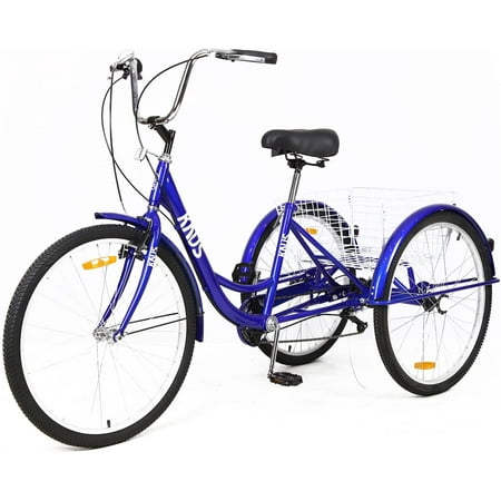 BUCUO KNUS Unisex Adult 7 Speed Tricycle 26 inch High Three Wheel ...