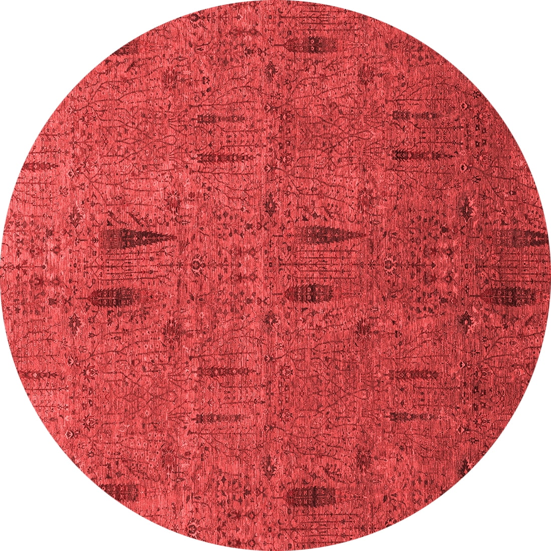Ahgly Company Indoor Round Abstract Red Modern Area Rugs, 8' Round ...