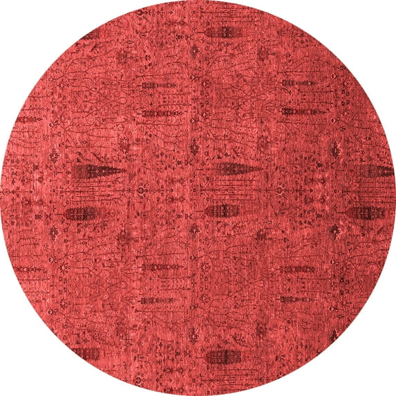 Ahgly Company Indoor Round Abstract Red Modern Area Rugs, 8' Round ...