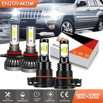 4pcs For Jeep Cherokee 2014 2015 9012 High Low Beam LED Headlight ...