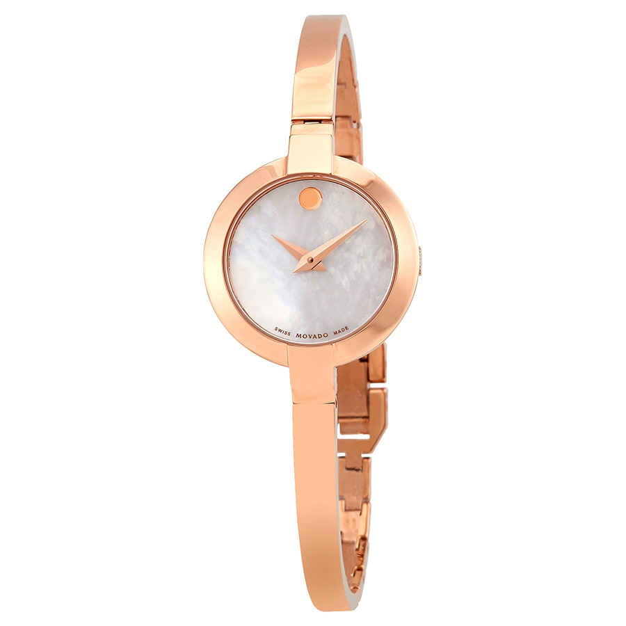 Movado - Movado Bela Rose Gold-Tone Bangle Ladies Watch 0607082 ...