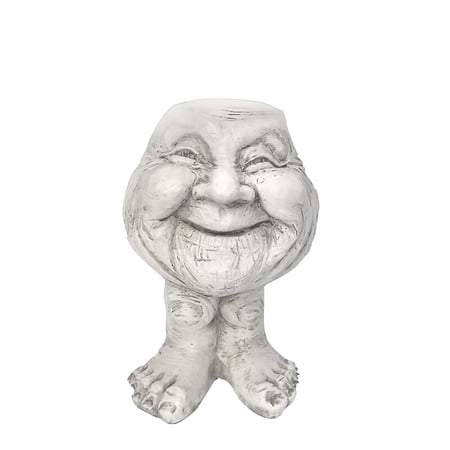 Homestyles Antique White Grumpy & Granny The Face Statue Planter ...
