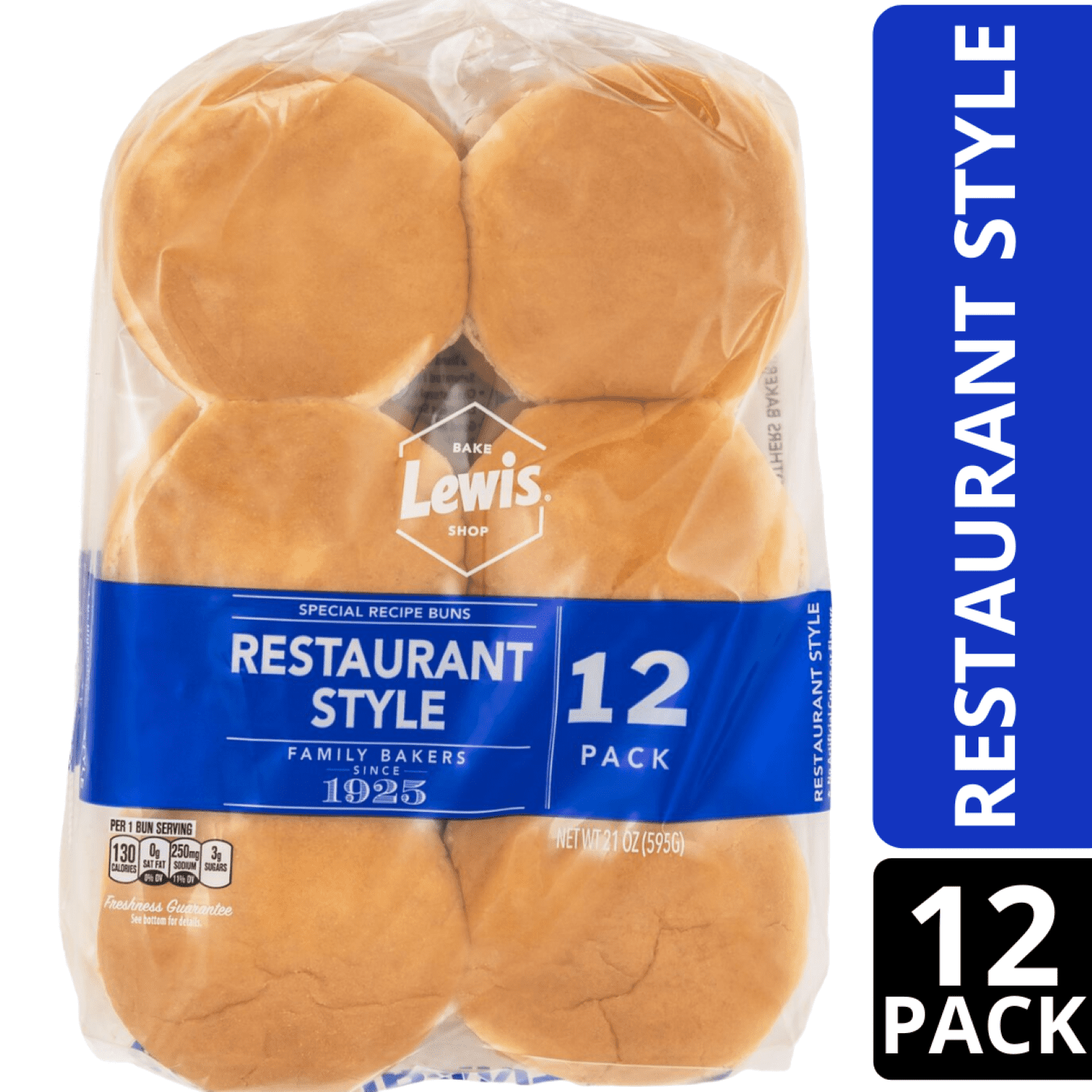Lewis Bake Shop White Restaurant Style Buns, 21 oz, 12 Count - Walmart.com