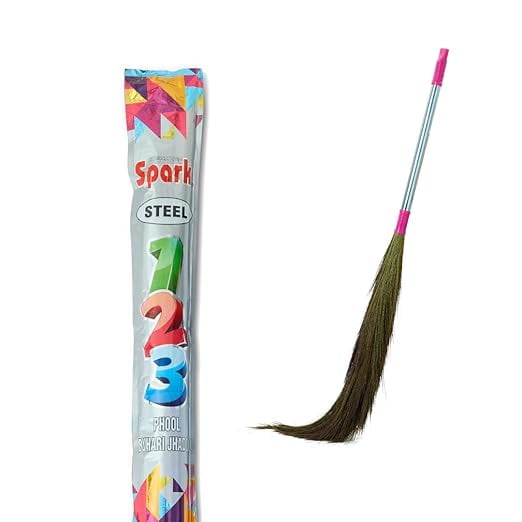 Spark International Steel Round Broom | Extra Long 52 Inch Broom ...
