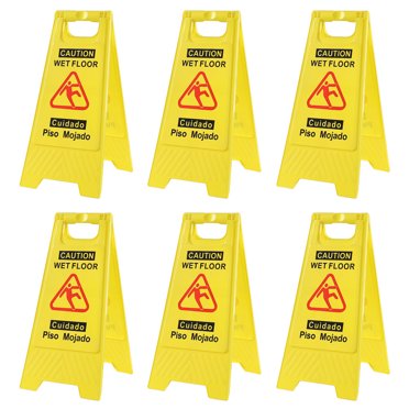 DIYMAG 5 Pack Caution Wet Floor Sign, Foldable Sturdy Bilingual Double ...