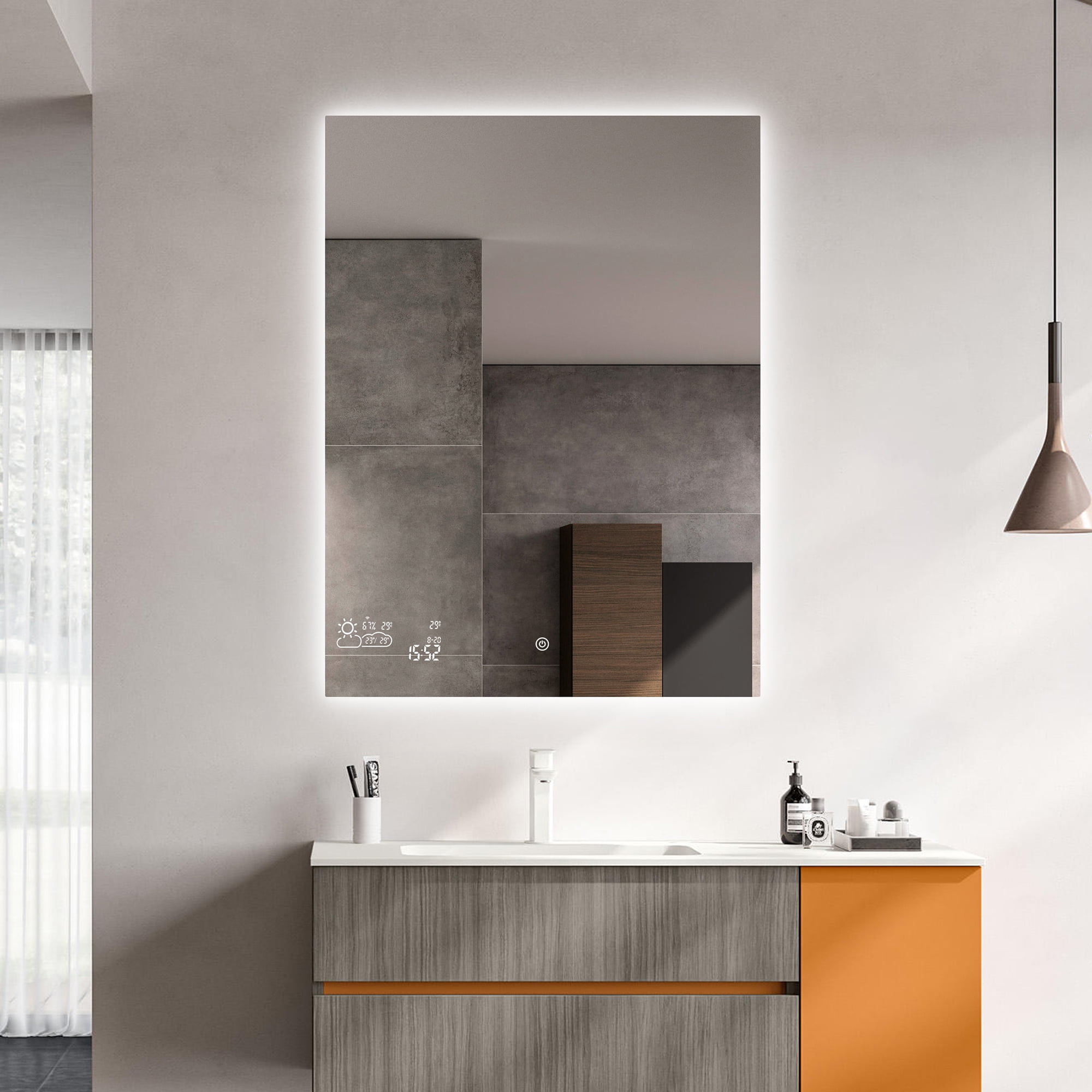 BYECOLD Bathroom Mirror with LED Light Backlit Smart Vanity Mirrors ...