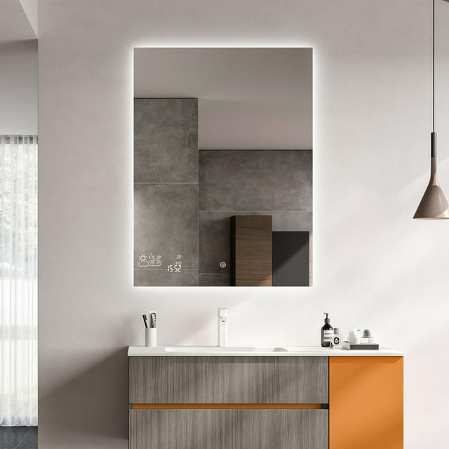 BYECOLD Bathroom Mirror with LED Light Backlit Smart Vanity Mirrors ...