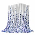 Blue Polka Dot Fleece Throw Blanket Retro Abstract Art Watercolor Blue ...