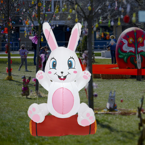 Zhaomeidaxi 4FT Height Easter Decorations Inflatables Bunny Outdoor ...