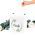 Koyal Wholesale Sturdy White Wedding Day Card Box Geometric Greenery ...
