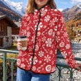 Xoenoiee Christmas Red Peppermint Candy Cane Print Womens Button Down ...