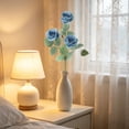 Artificial 3 Head Fake Roses - Faux Silk Flowers for Home Decor ...