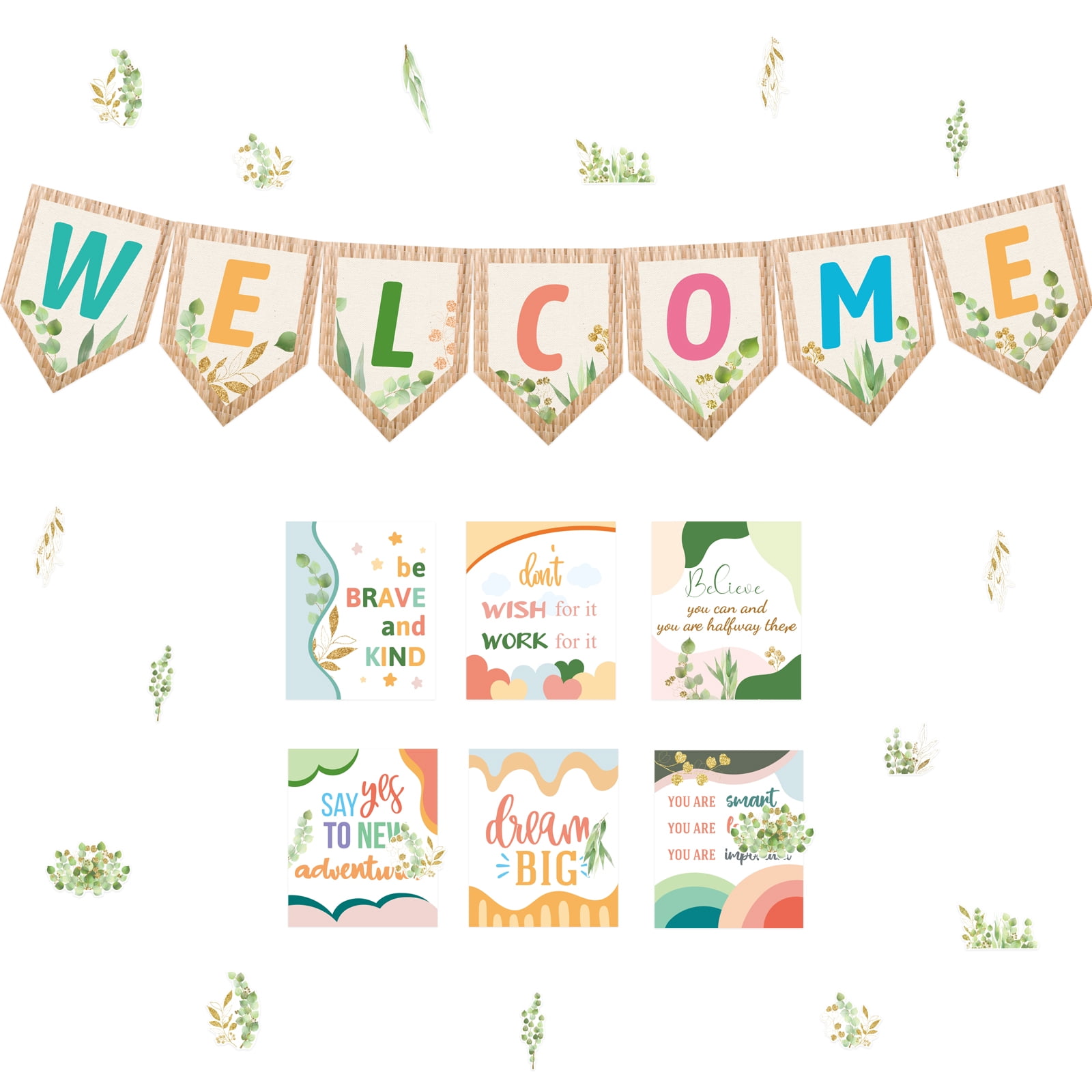Eucalyptus Welcome Bulletin Board Set Boho Classroom Decoration Sign ...