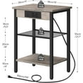 Side Tables Set of 2 with Charging Station and USB Port, Small End ...