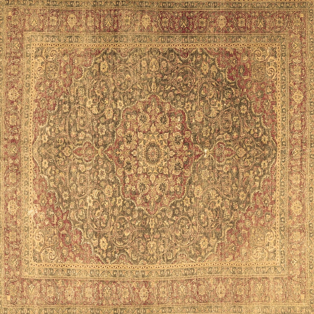 Ahgly Company Indoor Square Persian Brown Traditional Area Rugs, 6 ...