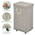 mDesign Large Polyester Rolling Laundry Hamper with Wheels, Lid ...