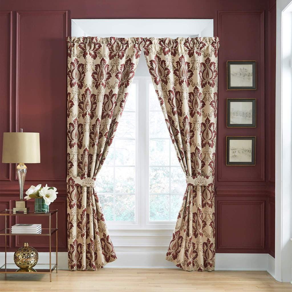 Croscill Esmeralda Curtain Panel Pair 84" In Bordeaux Finish 2A0-401O0 ...