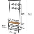 Coat Rack, 4-in-1 Hall Tree, Entryway Shoe Coat Standwith Metal Frame ...