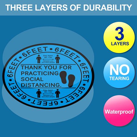 30 Pieces Social Distancing Floor Decal Stickers 6 Feet Distance Floor ...