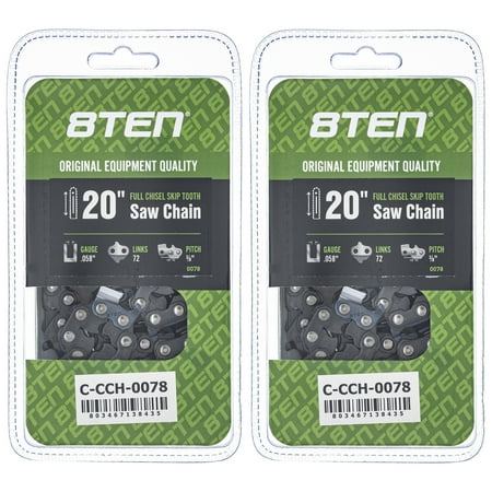 Full Chisel Skip Tooth Chainsaw Chain 20 inch .058 3/8 72DL for ...